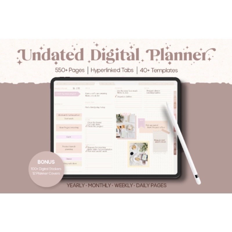 Jual Neutral Undated Digital Planner BuJo Journal Yearly Monthly Daily ...
