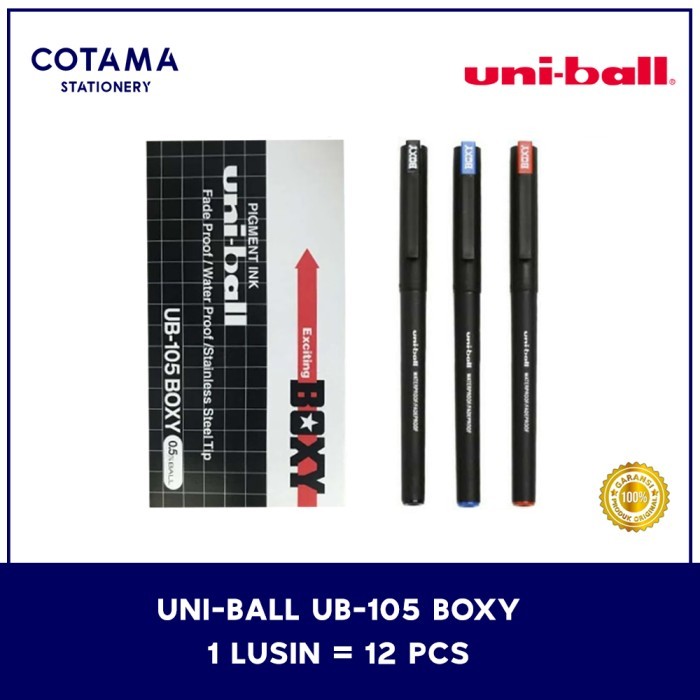 Jual Pulpen Uniball Boxy UB-105 0.5 mm - 1 lusin isi 12 pcs | Shopee Indonesia