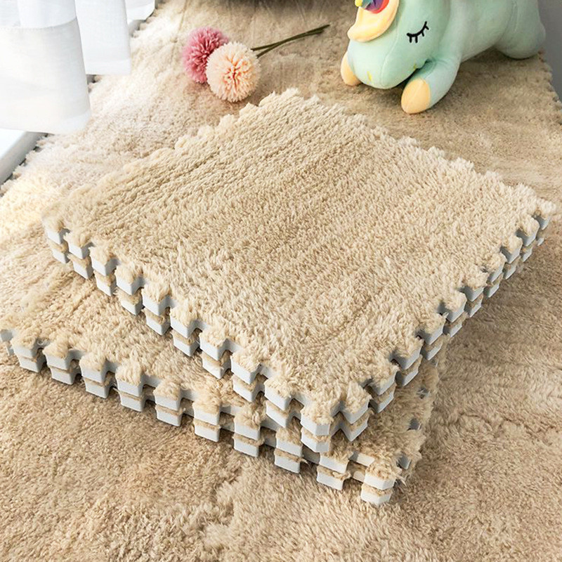 Jual Plush splicing carpet Bedside block puzzle of bedroom eva foam ...