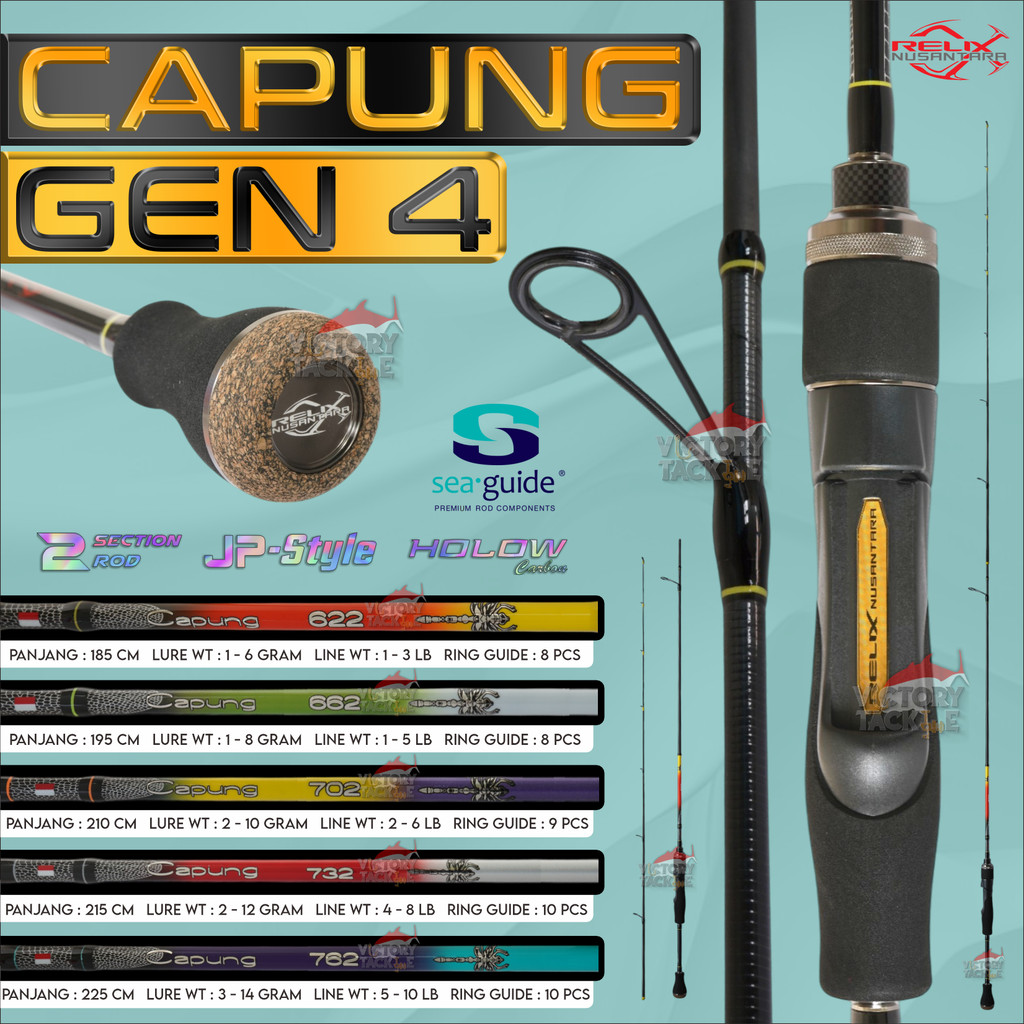 Jual RELIX NUSANTARA CAPUNG 2024 GEN 4 JORAN PANCING ULTRALIGHT CARBON SOLID 622 662 702 732 762 ...