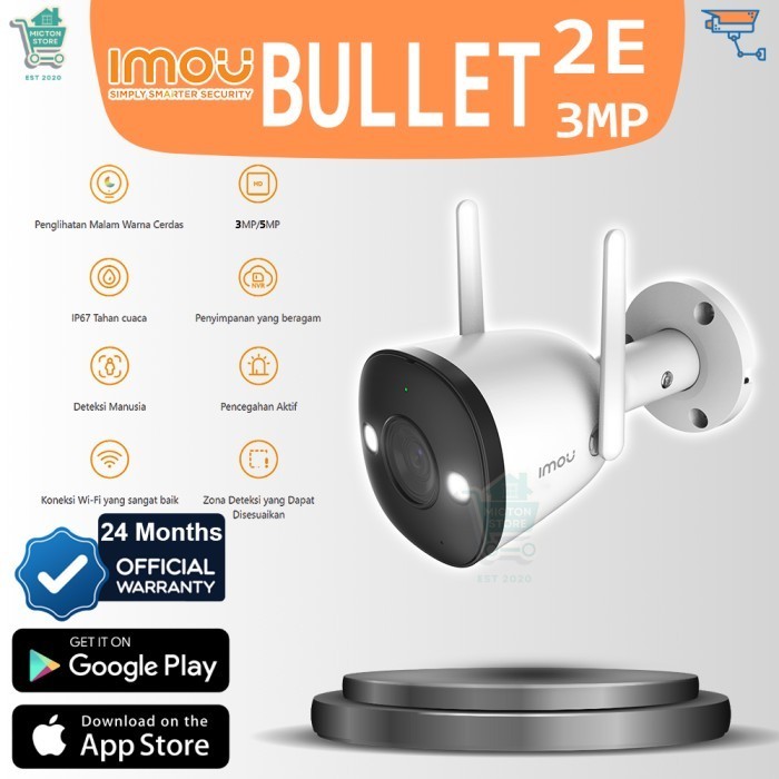 Jual TOPTON IMOU BULLET 2E 3MP Resolution CCTV Camera Smart Kamera CCTV ...