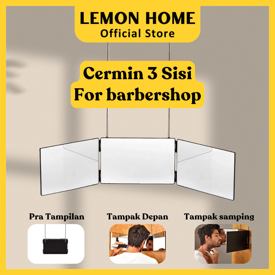 Jual Lemon Home ⭐Garansi 1 Tahun⭐ The Barbering Co. Cermin 3 Arah ...