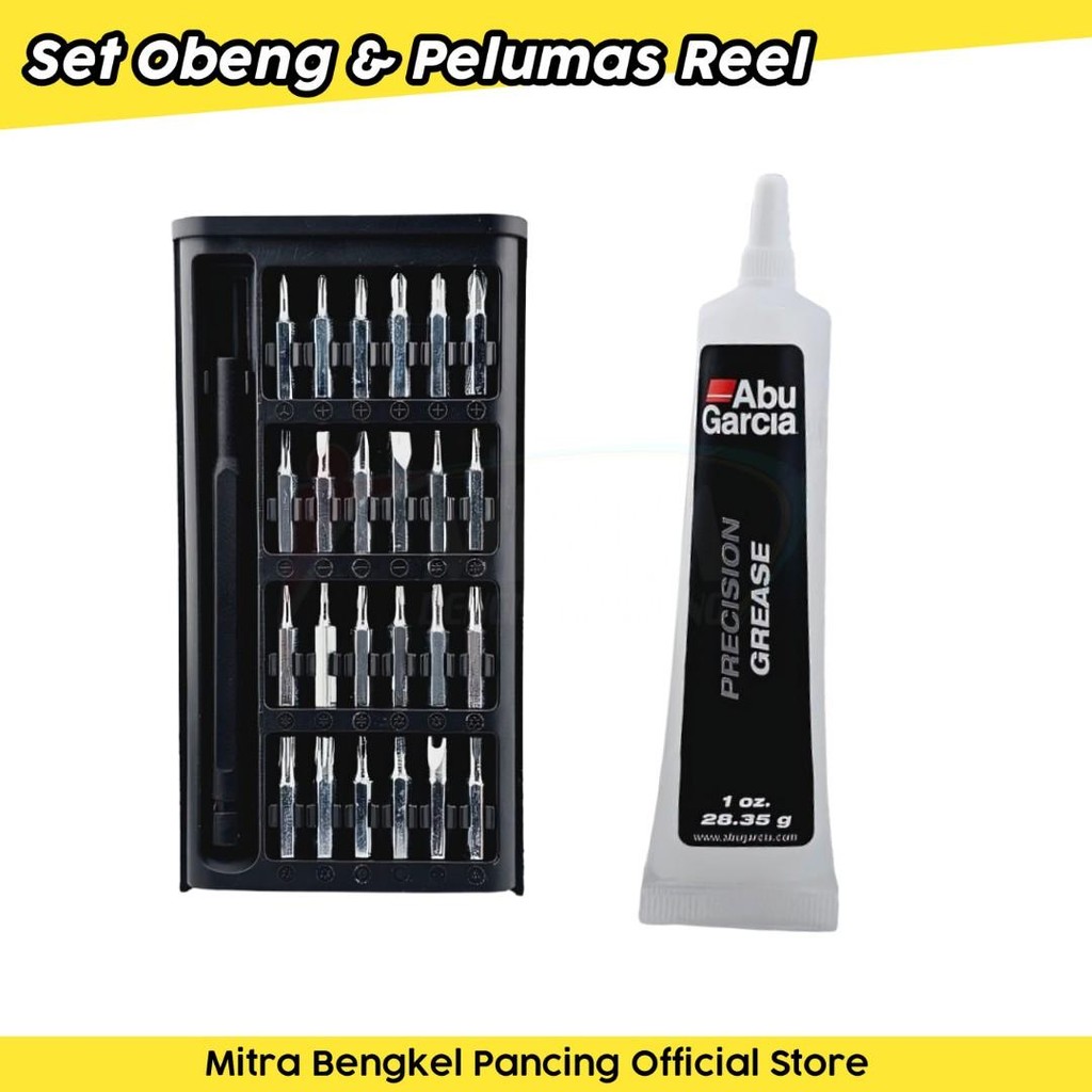Jual Paket Service Reel Obeng dan Pelumas Screw Driver 24 Mata Alat ...