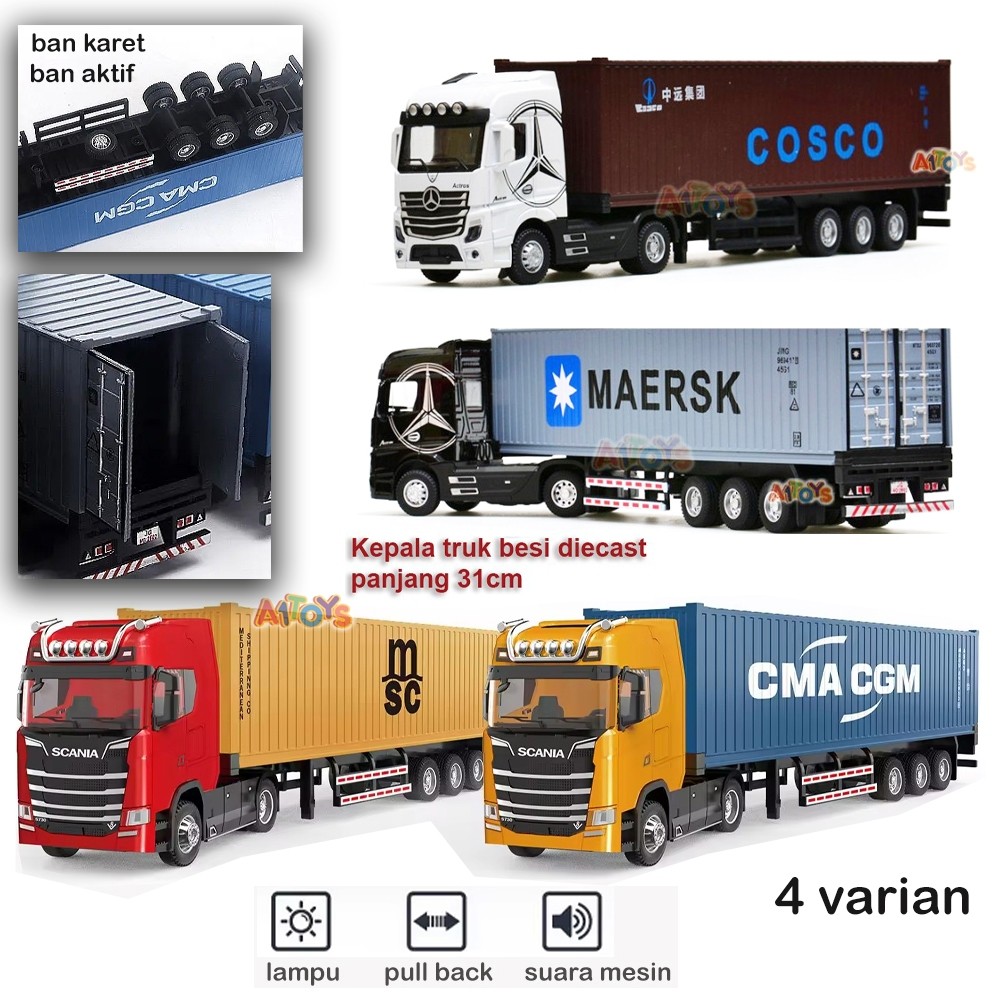 Jual DL89R Diecast truk trailer mainan truk trailer mainan truk Scania ...