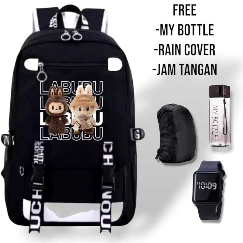 Jual Tas Ransel Anak Sekolah Duo Labubu Tas Sekolah Laki Laki Perempuan SD SMP SMA Bonus Jam ...