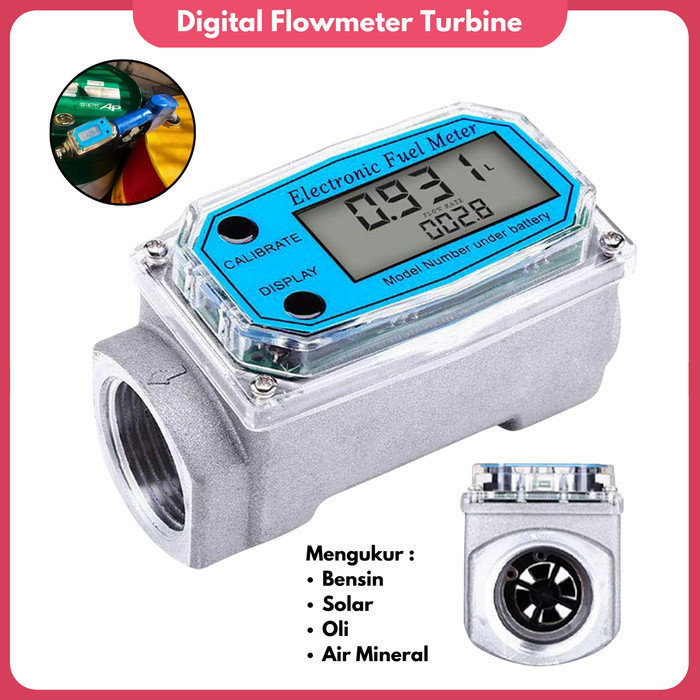 Jual Digital Flowmeter Turbine Flow meter 1 Inch LCD alat ukur aliran | Shopee Indonesia