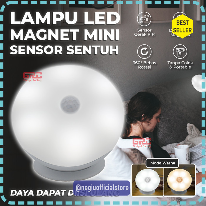 Jual (GFT) Lampu Darurat Sensor PIR Lampu Tangga Lemari Dapur Dinding ...