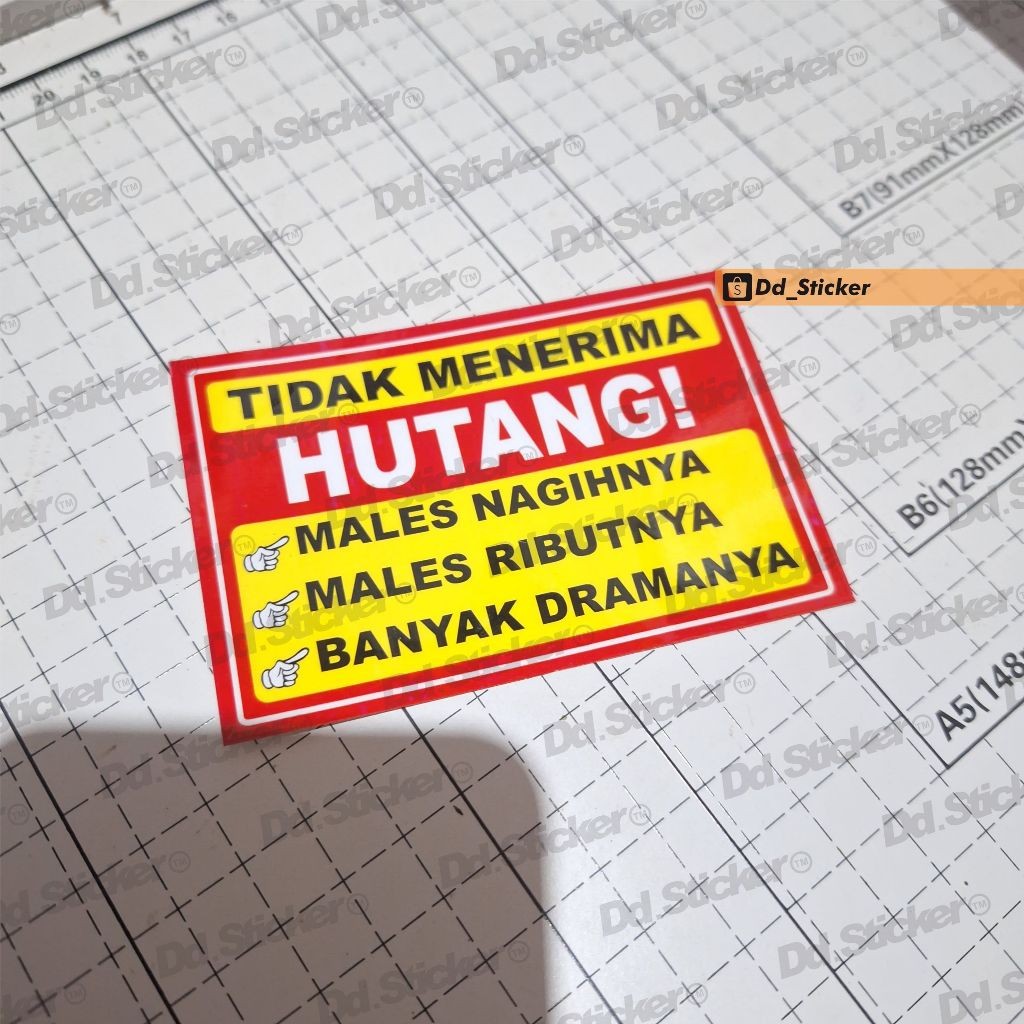 Jual STICKER TIDAK MENERIMA HUTANG | Shopee Indonesia