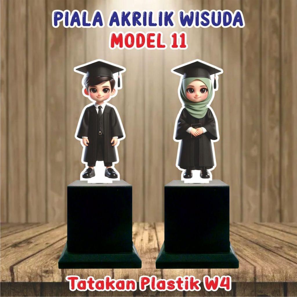 Jual (MODEL 11) Piala Wisuda Akrilik KAKI W4 POLOSAN/Kado Wisuda Kenang ...