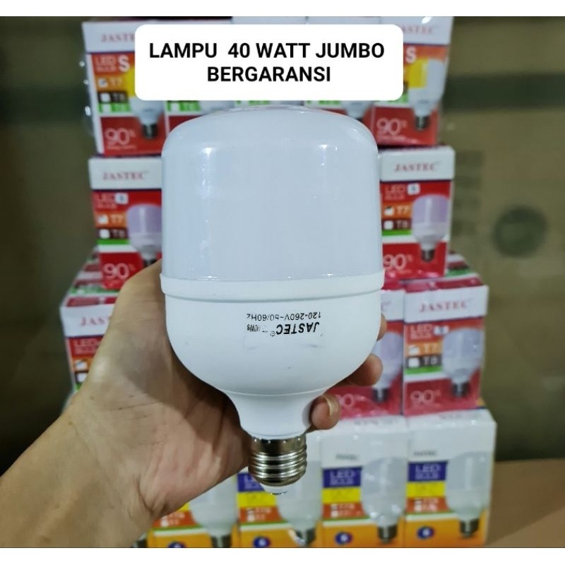 Jual LAMPU LED 40 WATT SUPER JUMBO TYPE T7 JASTEC BERGARANSI HEMAT ENERGI 88% CAHAYA PUTIH ...