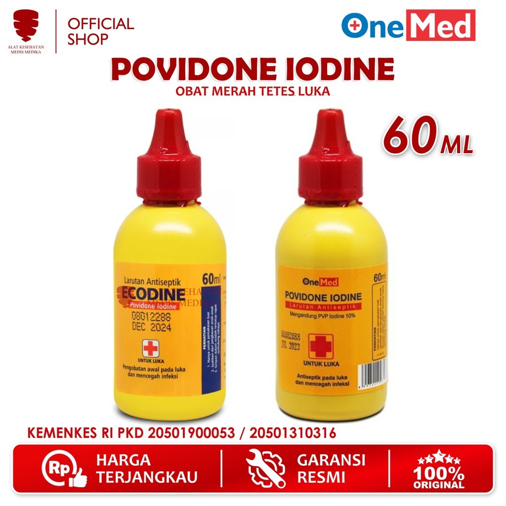 Jual OneMed Ecodine Povidone Lodine 60 ml Obat Luka Merah Sejenis ...