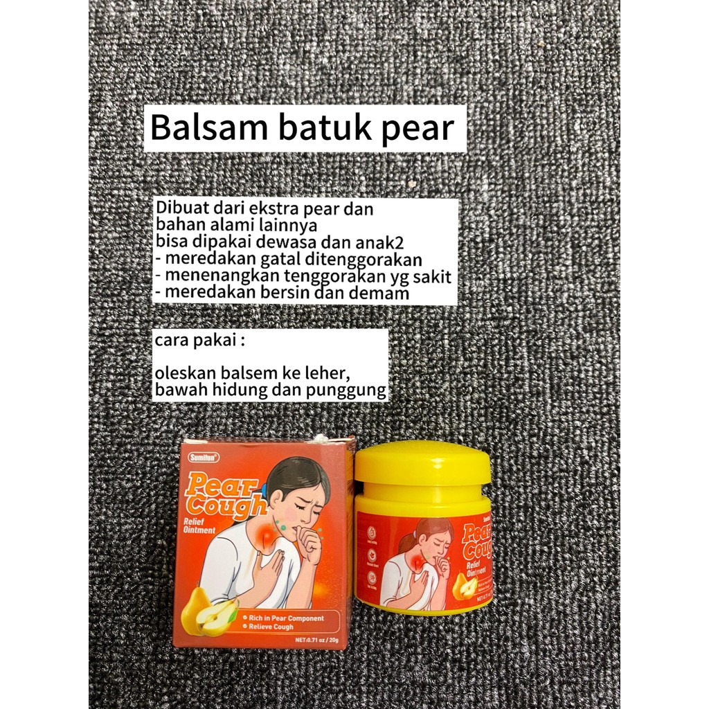 Jual BALSAM BATUK Pear Cough Relief Ointment PENANG | DEVI VITAMIN ...
