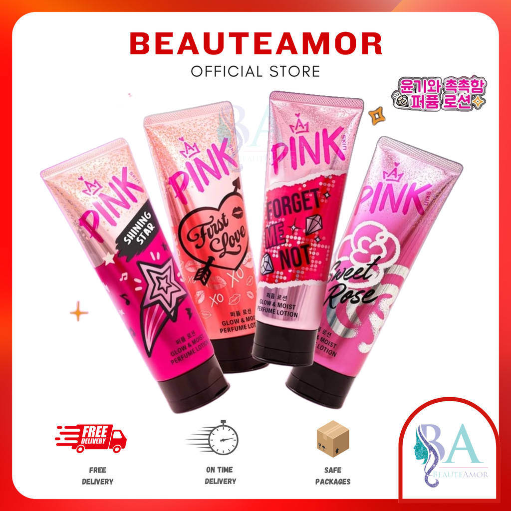 Jual Pink Skin Glow & Moist Body Serum Perfume Lotion - 70ml | 180ml ...
