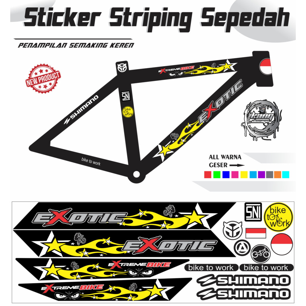 Jual VARIASI / Cod Sticker All Speda Design Terbaru Simple Y16 | Shopee ...