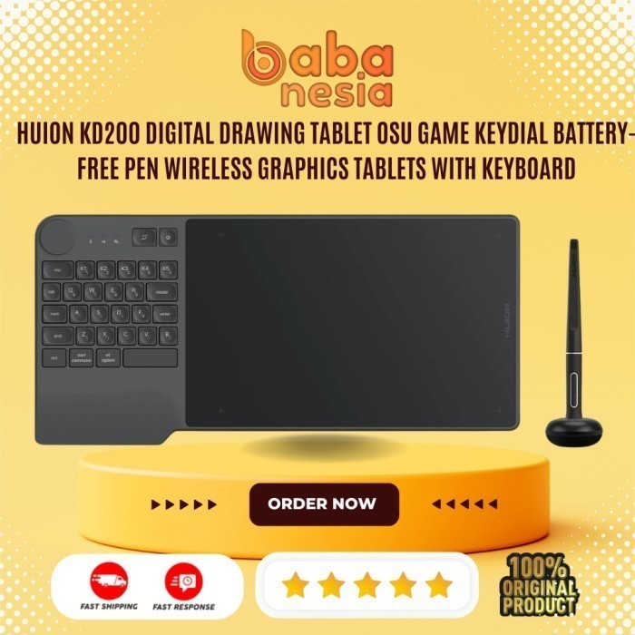 Jual HUION KD200 Digital Drawing Tablet OSU Game Keydial Battery-Free ...