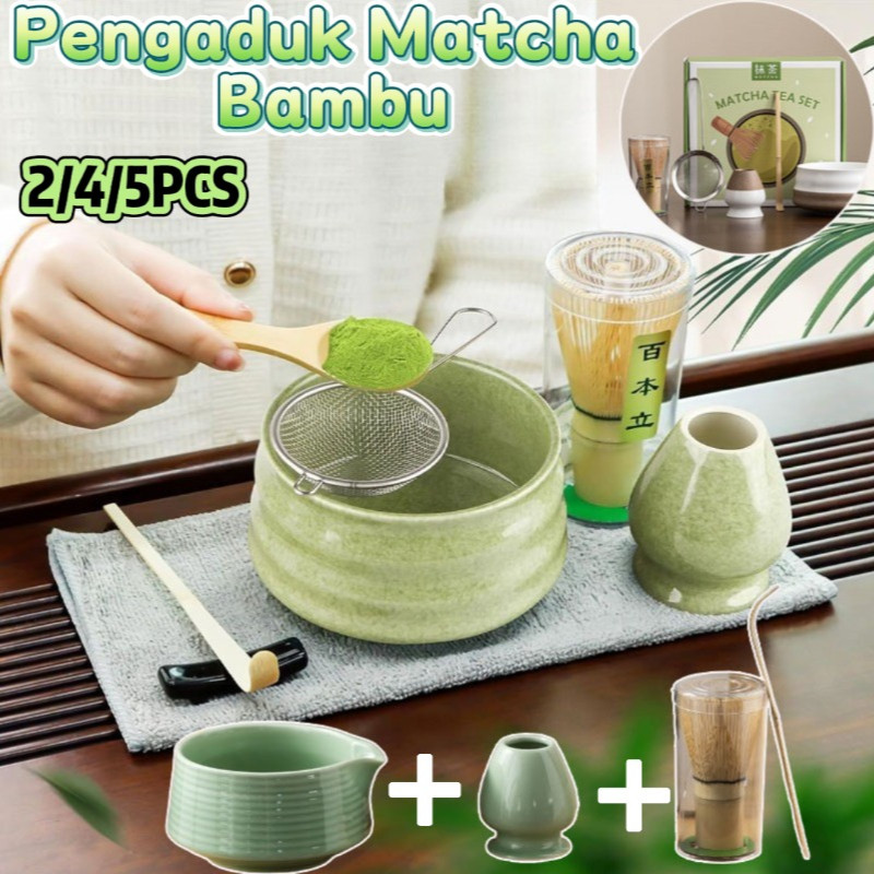 Jual Pengaduk Matcha Bambu / Chasen Whisk Adukan / Paket Lengkap ...