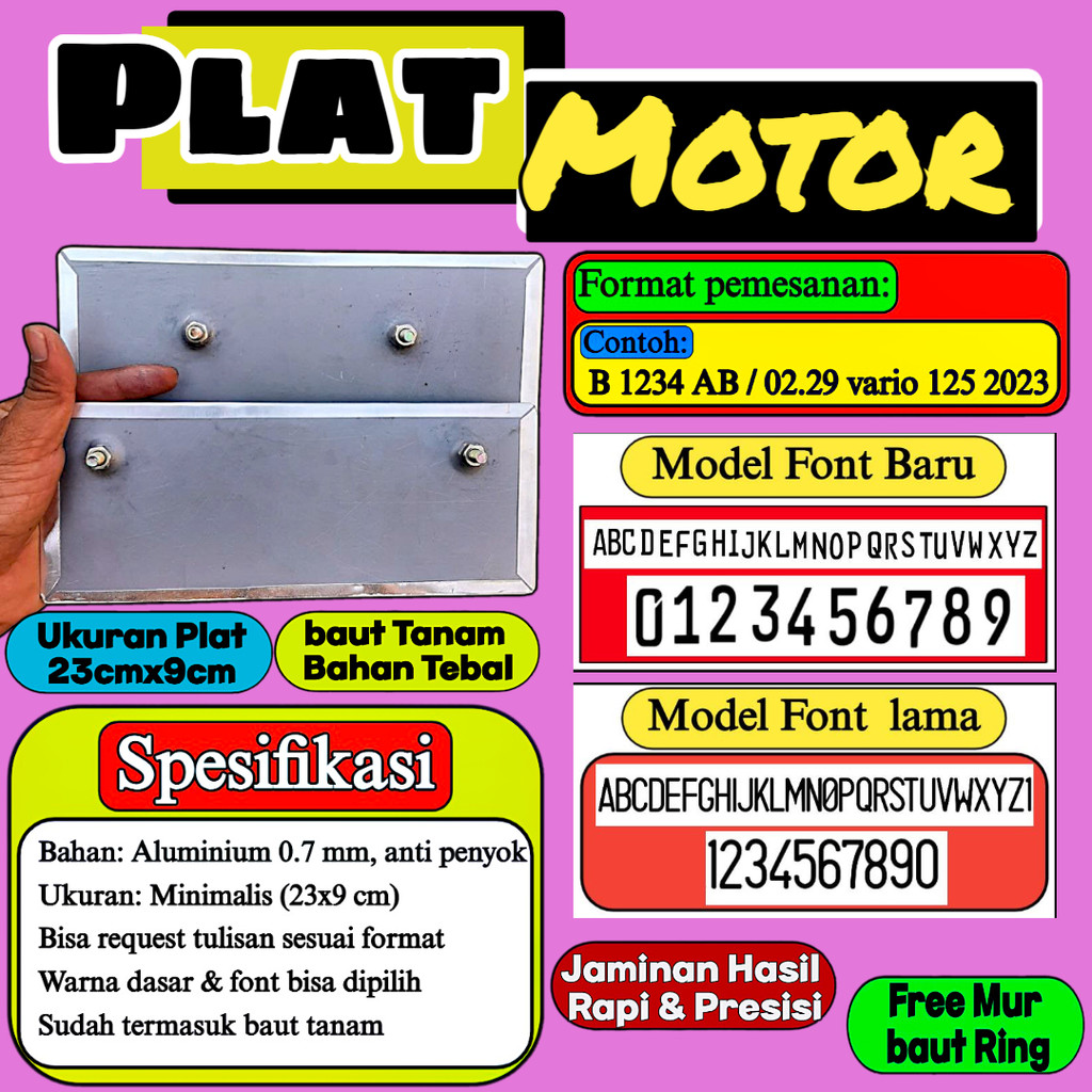 Jual Custom Plat Nama Untuk Motor | Shopee Indonesia