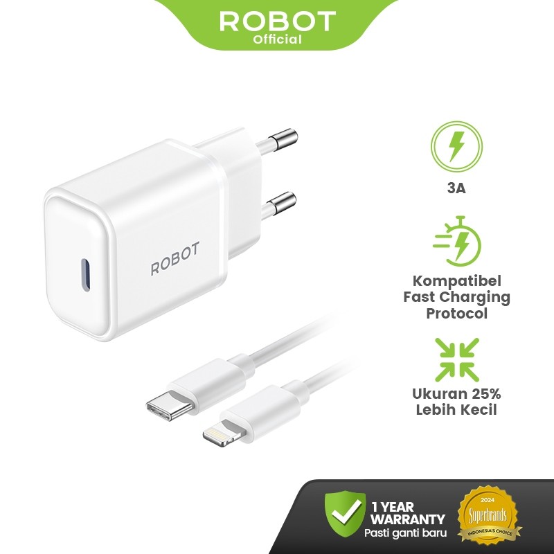 Jual ROBOT Charger RT-P20S 20W Fast Charging Adaptor with GaN Chip ...