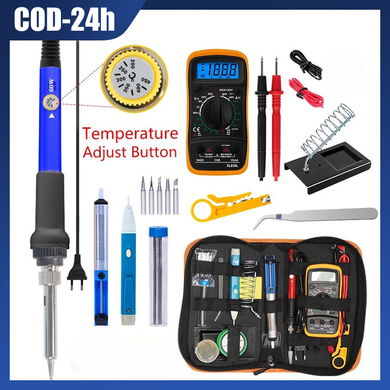 Jual Set Solder Listrik Lengkap dengan Multimeter Iron Tool Kit 220V 60W/Besi Elektronik/Solder ...