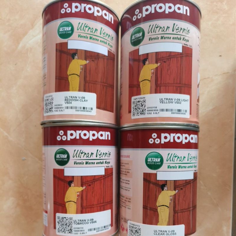 Jual propan Ultran vernis V-09 politur kayu (warna komplit) | Shopee ...