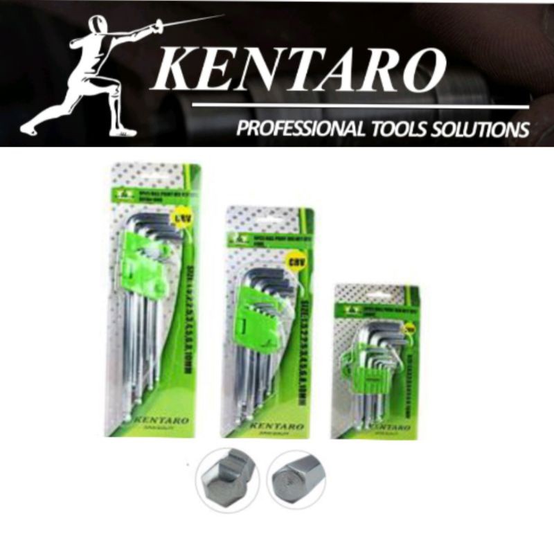 Jual kunci L set 9pcs kombinasi L + ballpoint CRV kentaro Japan qualitykayla tools | Shopee ...