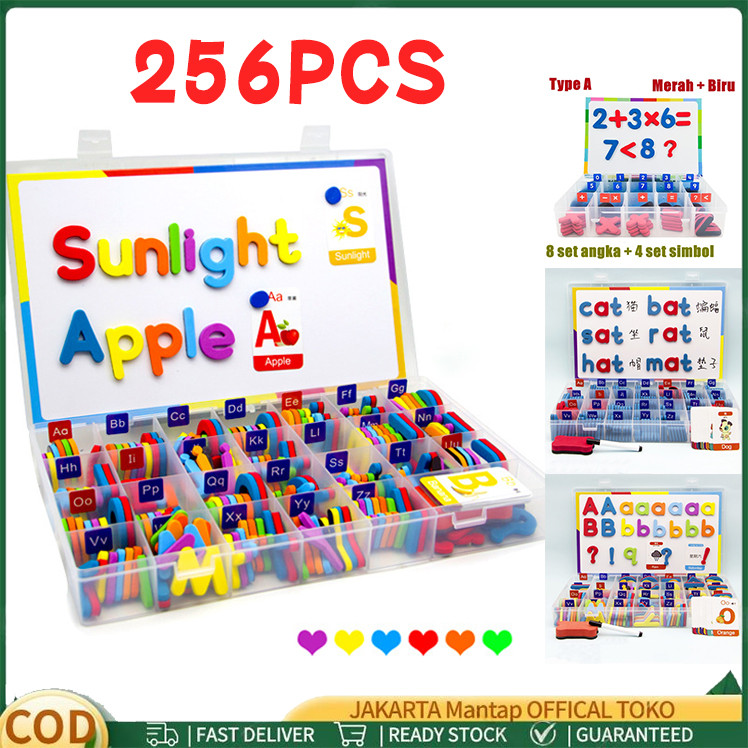 Jual Magnet Letters 256Pcs Terlengkap Huruf & Angka Terbaru / Eva Foam ...