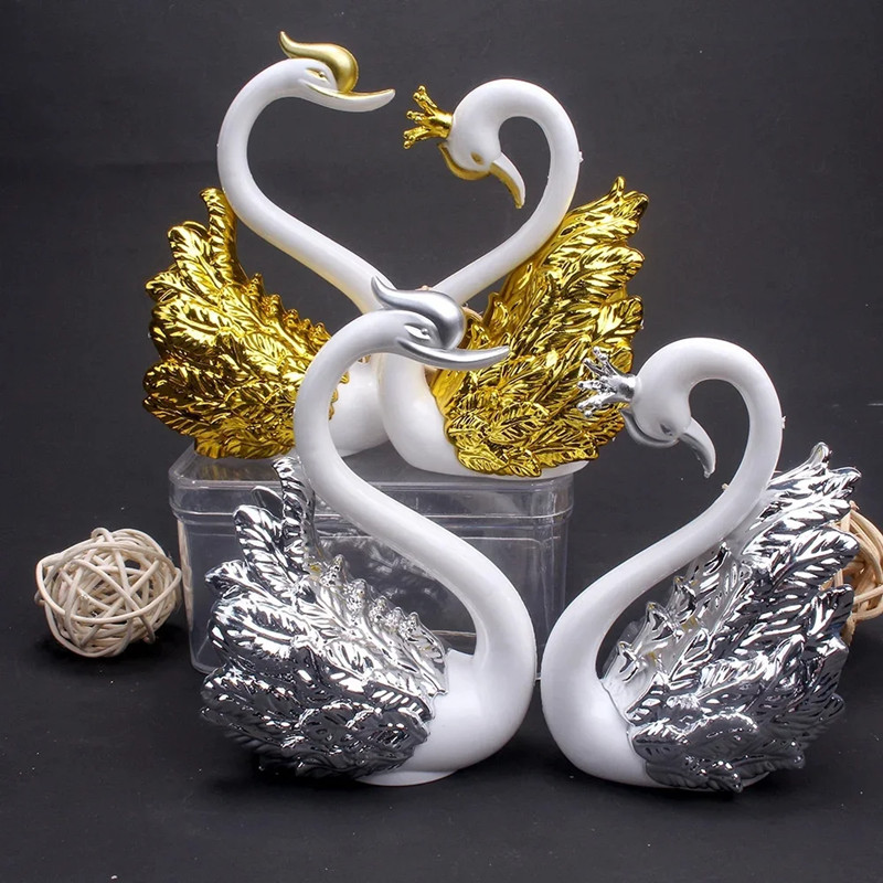 Jual Sepasang Angsa Gold Swan Silver Flaminggo Hiasan Dekorasi Ruang ...