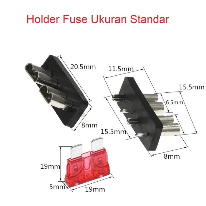 Jual AMD99 Dudukan Sekring Clip Insert Blade Fuse Holder PCB Mount ...