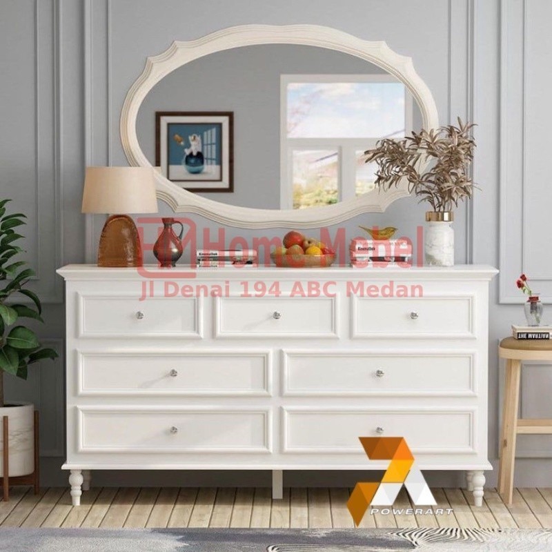 Jual DRAWER MINIMALIS MODERN DUCO PUTIH BUFET TV MEJA TV RAK TV CABINET ...