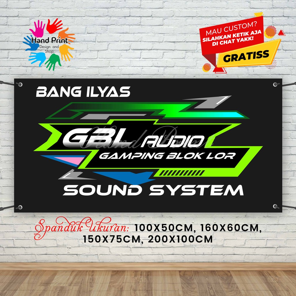 Jual Cetak Spanduk Banner Audio Sound System Hijauu Putih MMT Spanduk ...