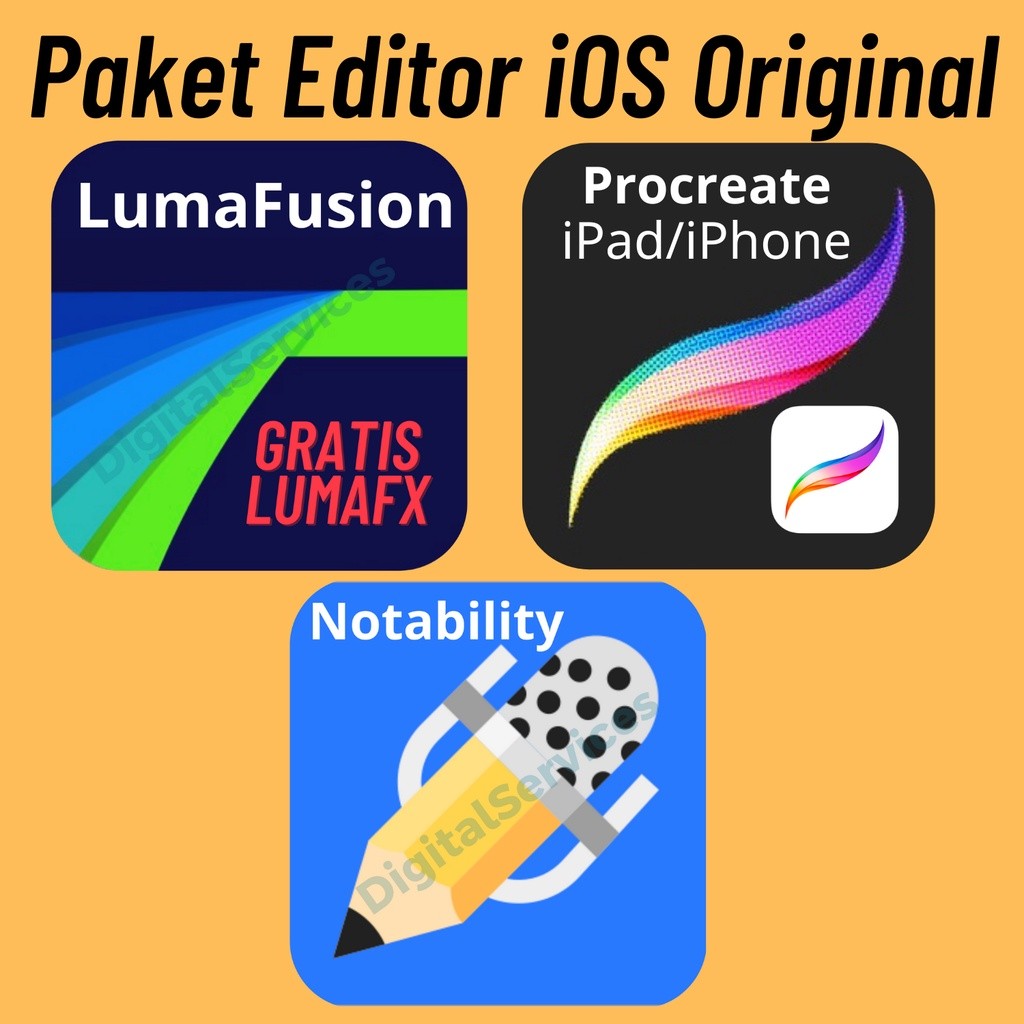Jual Paket Lumafusion Pro, Procreate, Notability ORIGINAL | Shopee Indonesia
