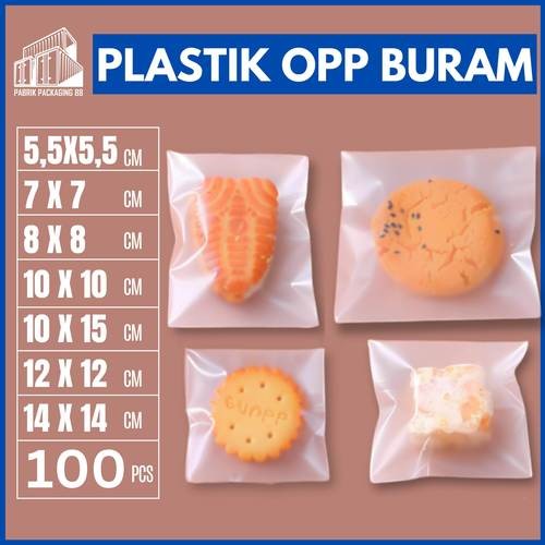 Jual 100 PCS Plastik OPP Lem Doff 5.5x5.5 7x7 8x8 10x10 10x15 12x12 14x14 Kantong Kemasan Kue ...