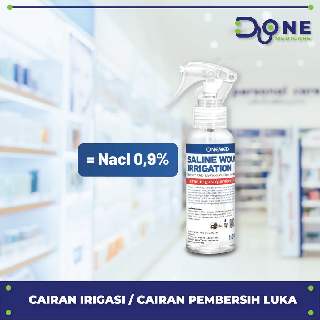 Jual ONEMED Saline Wound Irrigation Spray 100ML NaCl Cuci Luka | Shopee Indonesia