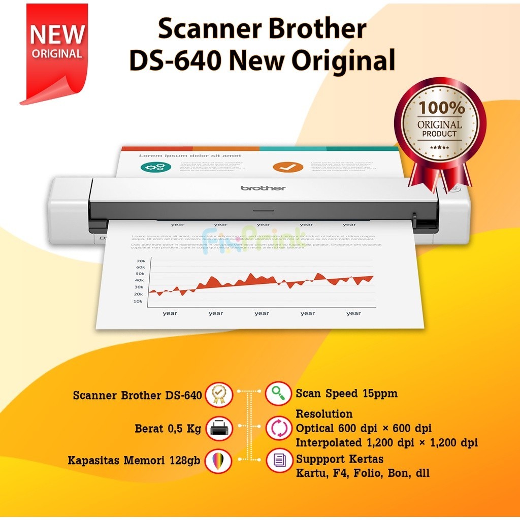 Jual Scanner Brother DS640 Scaner Mobile Document Scanner Brother DS 640 New Original | Shopee ...