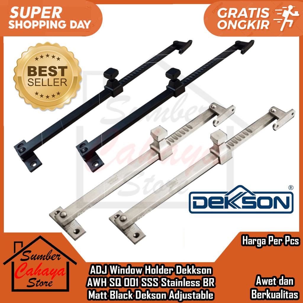 Jual ADJ Window Holder Dekkson AWH SQ 001 Br Sss Matt Black Hak Angin ...