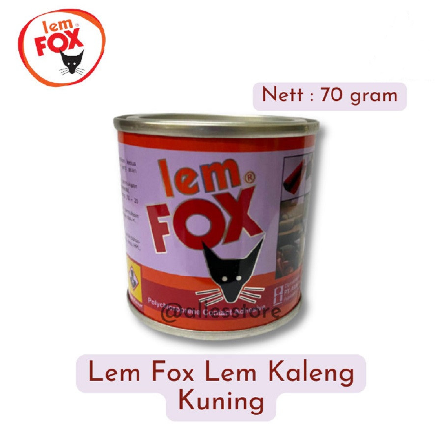 Jual Lem Fox Kuning Kaleng Merah 70gr 70gram 70 Gram Lem Serbaguna Fox ...