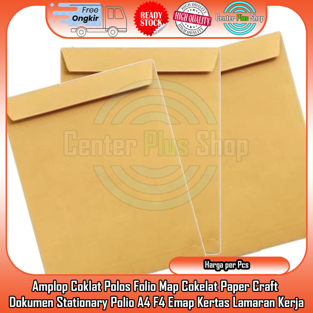 Jual Amplop Coklat Polos Folio Map Cokelat Paper Craft Per 1 Lembar Diy ...