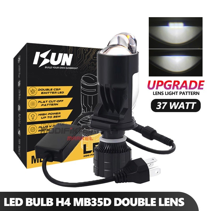 Jual Lampu LED ISUN MB35D Lampu Utama Motor Mobil H4 Mini BILED Projie ...