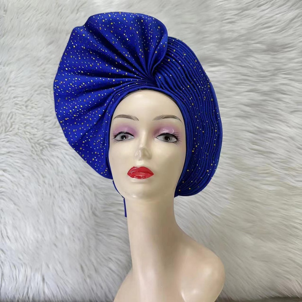 Jual High Quality African Sego Gele Headtie Nigerian Headwear With ...
