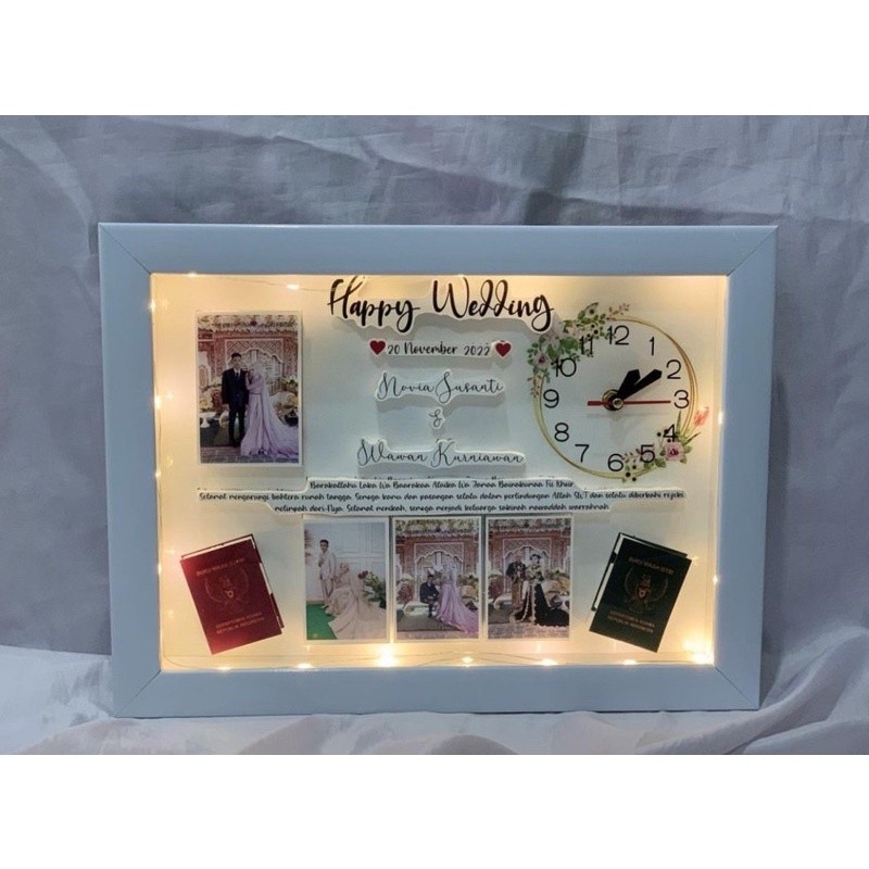 Jual Pop Up Frame Jam Photo Grid Big Size 40 cm x 30 cm Kado pernikahan ...