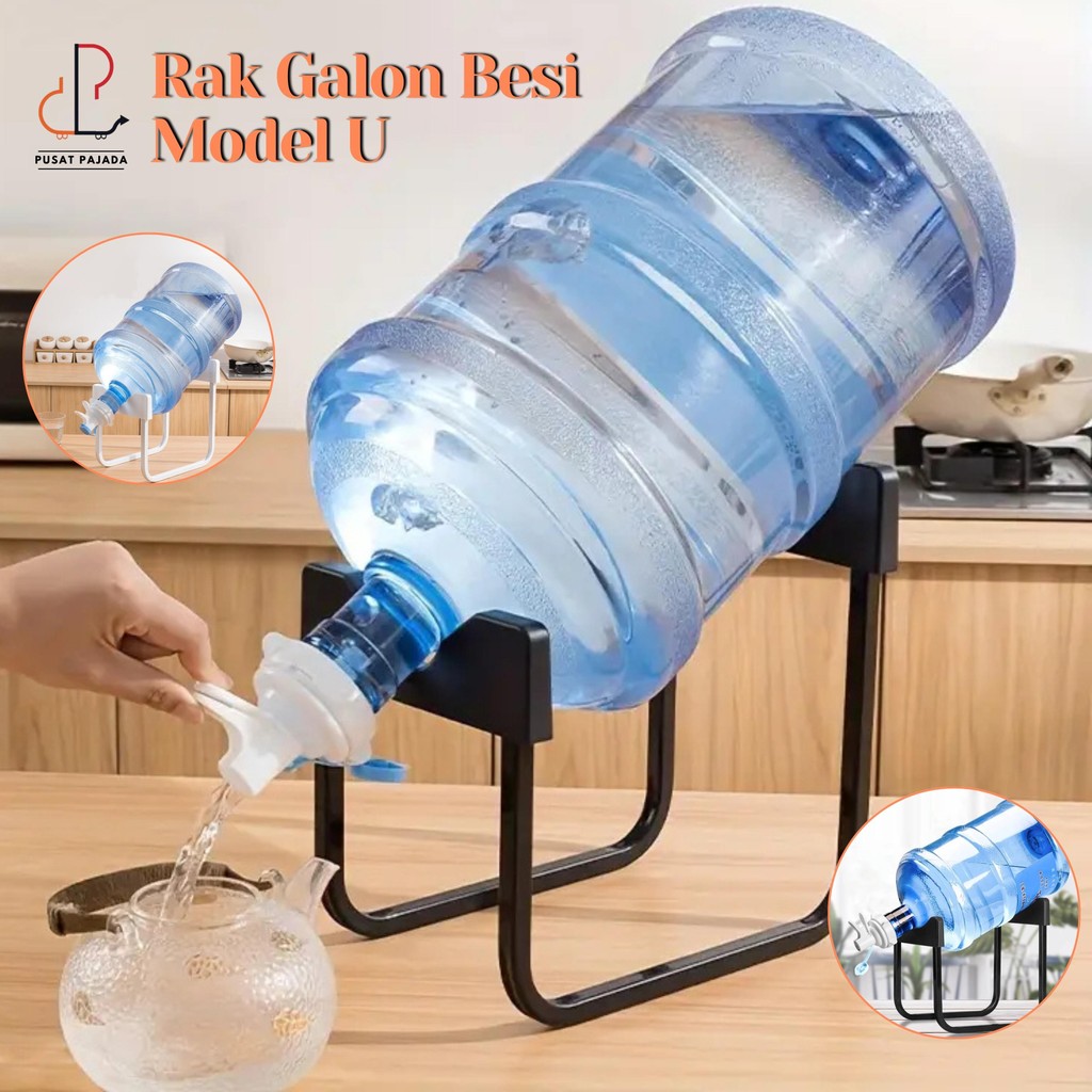 Jual Rak Galon Miring Model U Kran Air Minum Dudukan Penyangga Minuman ...