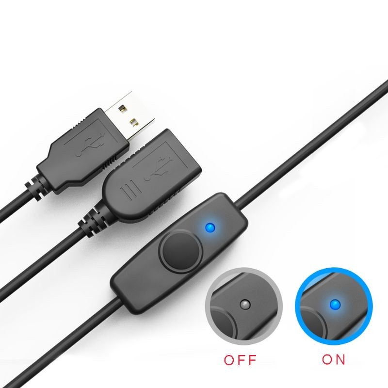 Jual Data Sync Super Speed USB 2.0 Extender Cord With ON OFF Switch LED ...