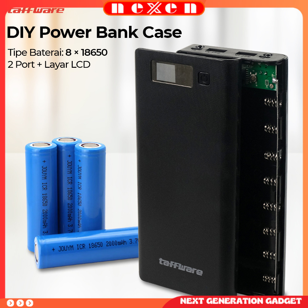 Jual DIY Casing Power Bank Case 8x18650 2 Port Display - A8 | Shopee ...