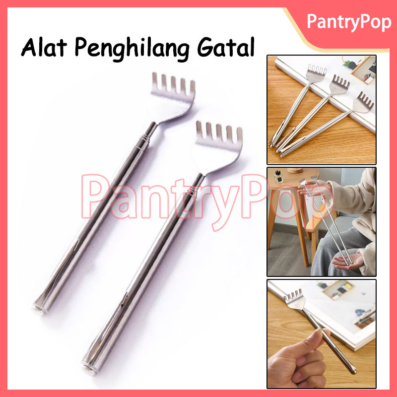 Jual Alat Garuk Punggung Gatal Besi Mini Portable Lipat Tarik Stainless Steel / Alat Tongkat ...