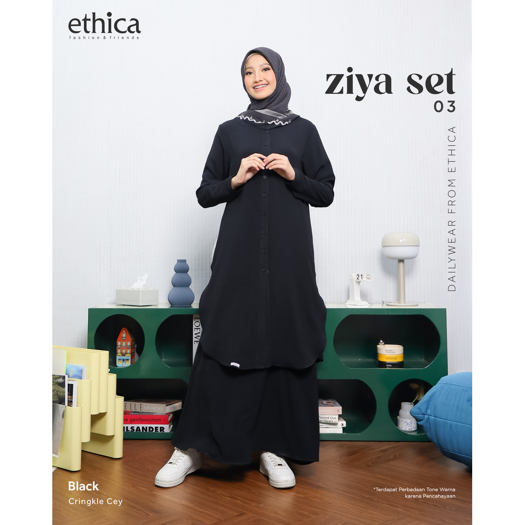Jual One Set Muslimah Wanita Ziya Set 03 Bahan Crincle By Ethica ...