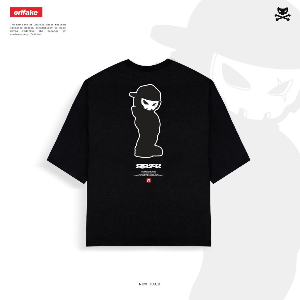 Jual ORIFAKE- T-Shirt Oversize Design New Face Black | Shopee Indonesia