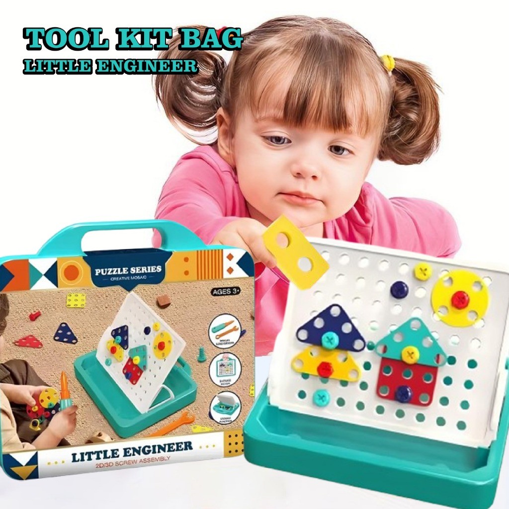 Jual Mainan Anak Tool Kit Bag Little Engineer – Set Peralatan Mini ...