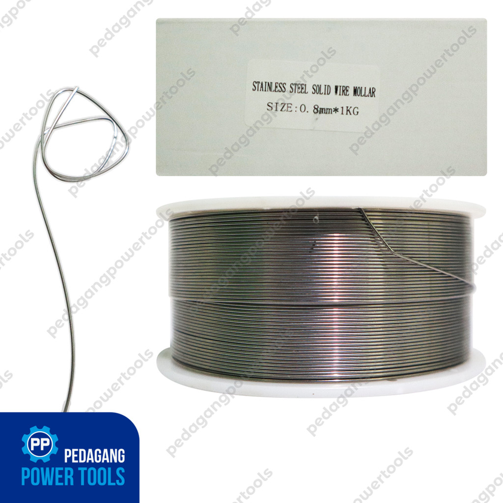 Jual MOLLAR Kawat Las MIG Stainless Steel 0.8 mm x 1 kg Flux Core Wire ...