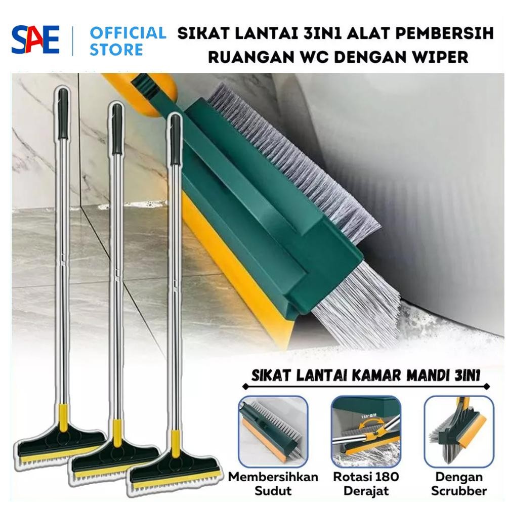 Jual [ SAEID ] Sikat Sapu Wiper 3in1 Alat Pembersih Lantai Kamar Mandi Toilet Dinding WC Kaca ...