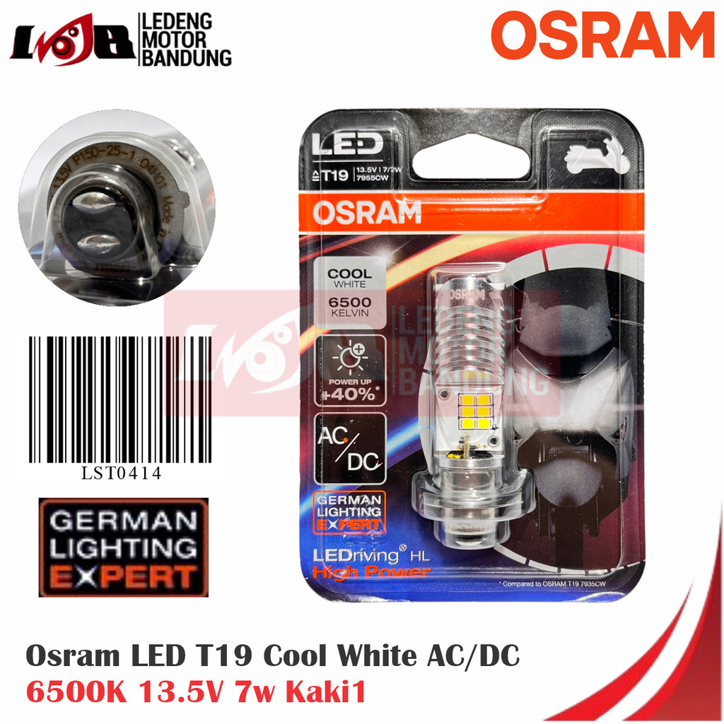 Jual T19 Osram AC DC Led M5 Lampu Motor H6 7w K1 13.5v PnP Hi Low 6500K ...